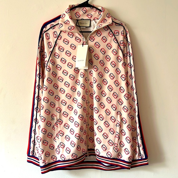 Gucci | Jackets & Coats | Gucci Interlocking Gg Track Jacket Multicolor ...